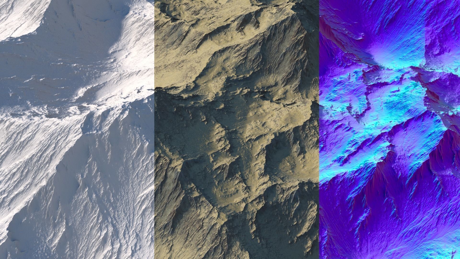 Texture MOUNTAINS Displacement Kit VOL-1 VR / AR / low-poly | CGTrader