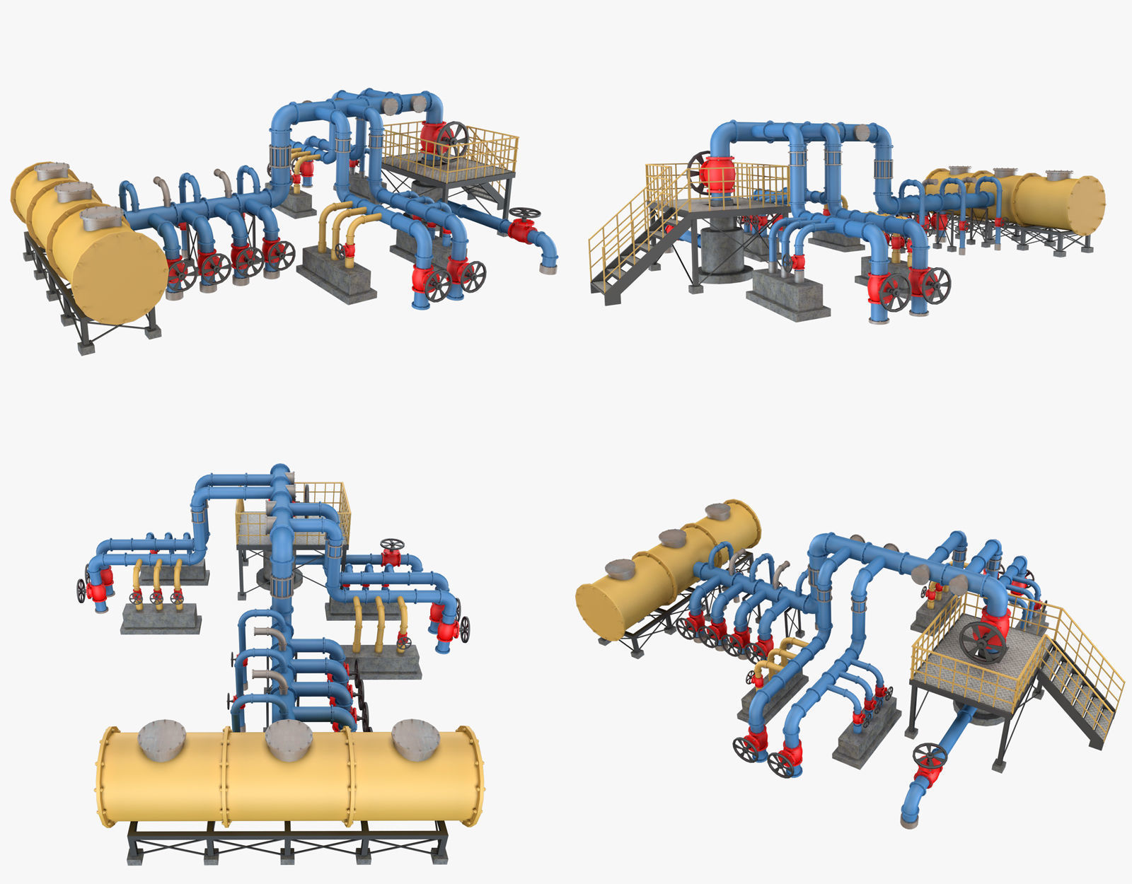 Piping System 2 3D model | CGTrader