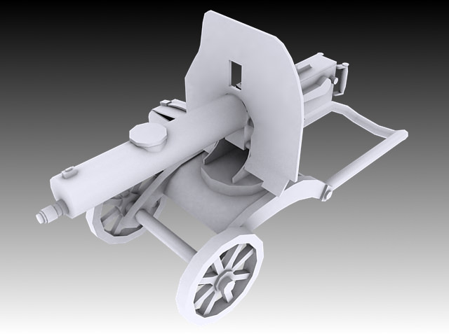 1910 Maxim Machine Gun 3D model | CGTrader