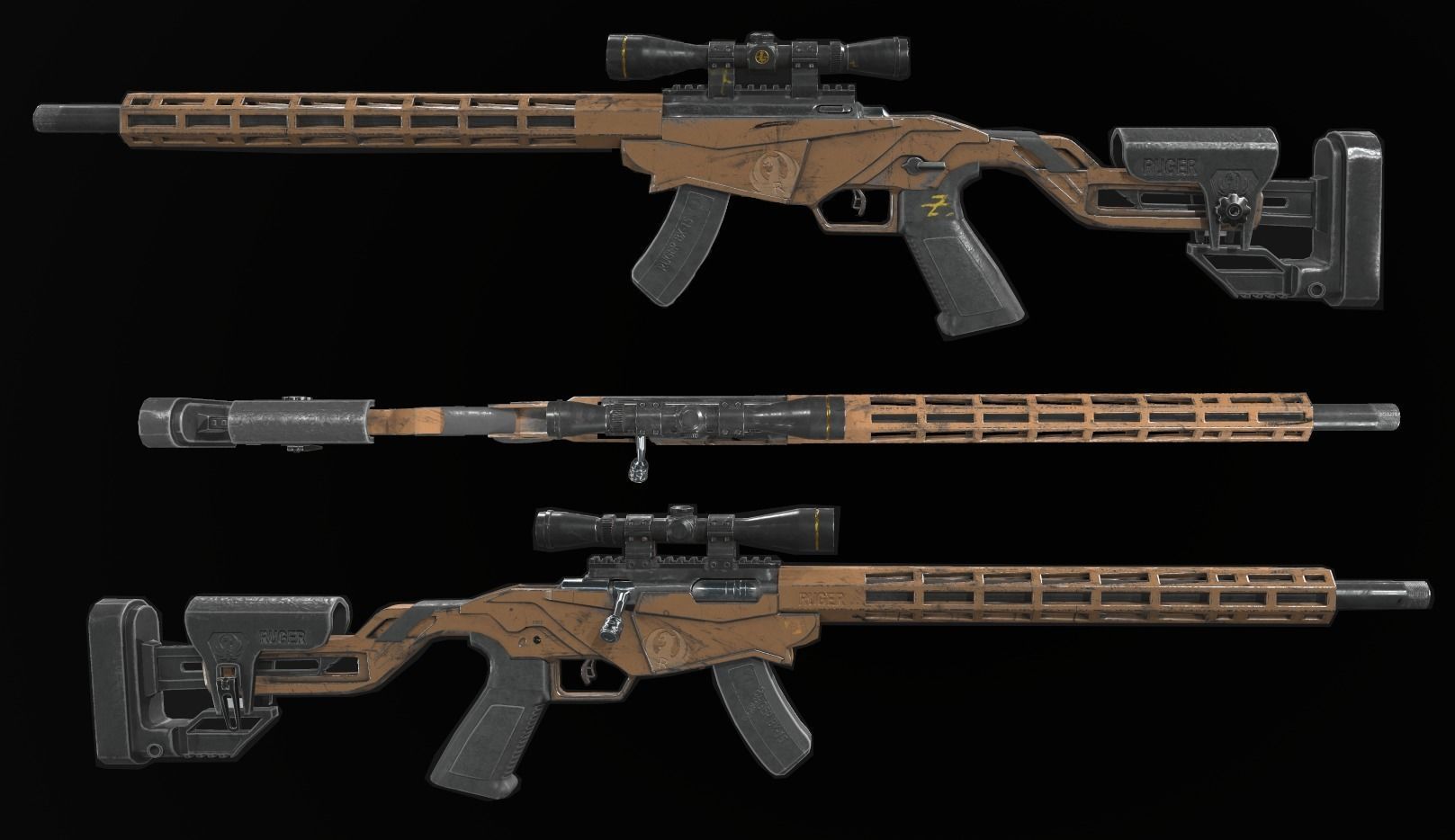 3D model RUGER PRECISION RIMFIRE FREE 3D MODEL VR / AR / low-poly ...