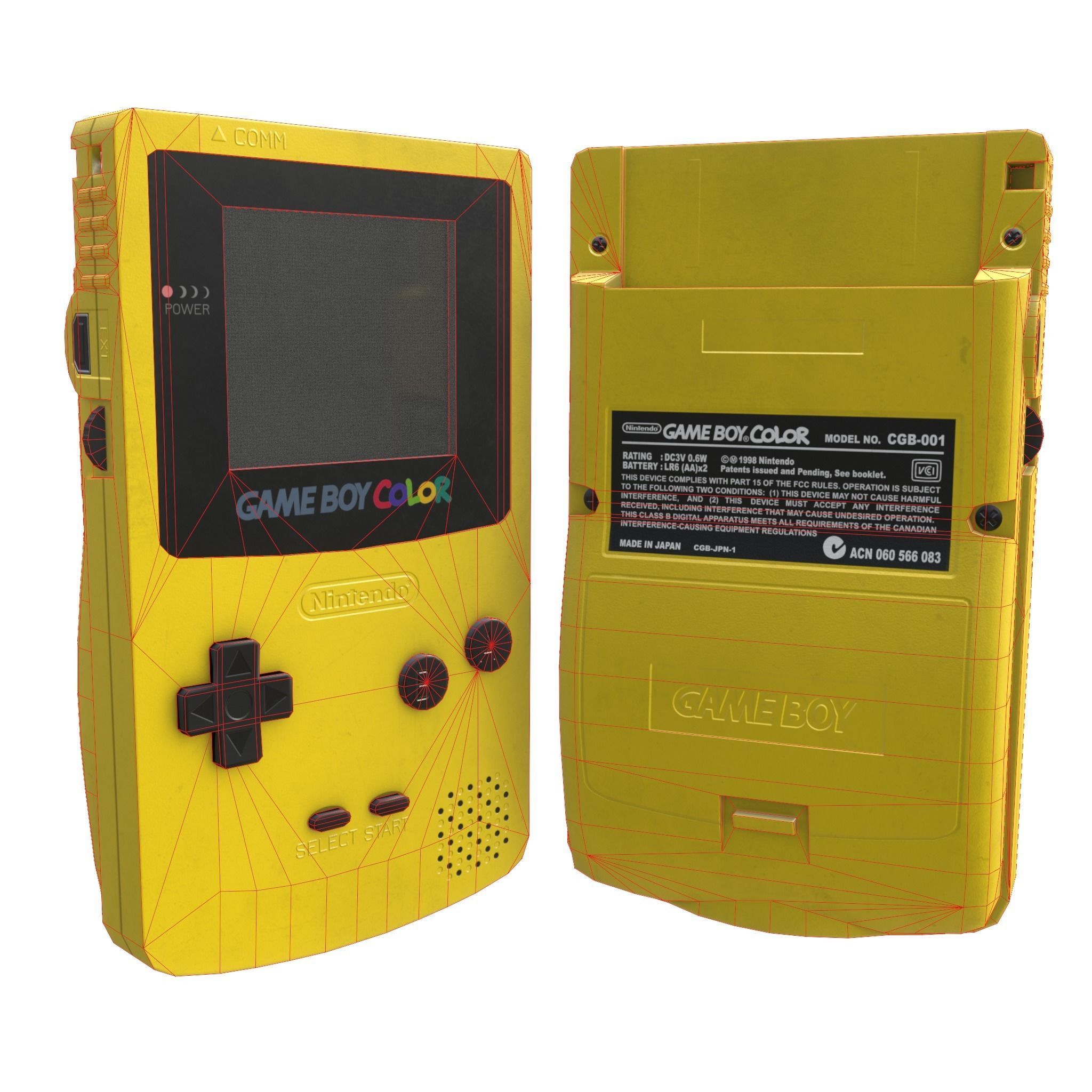 3D model Gameboy color - 5 original colours - game - VR - AR VR / AR ...