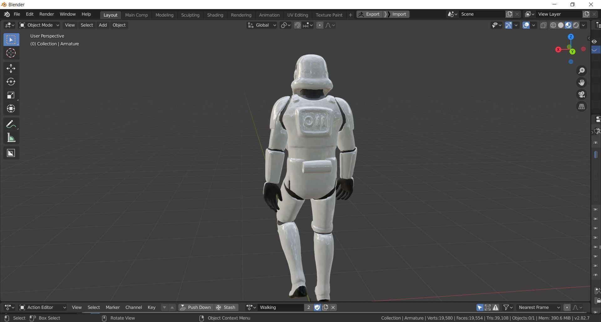 3D model Stormtrooper rigged VR / AR / low-poly | CGTrader