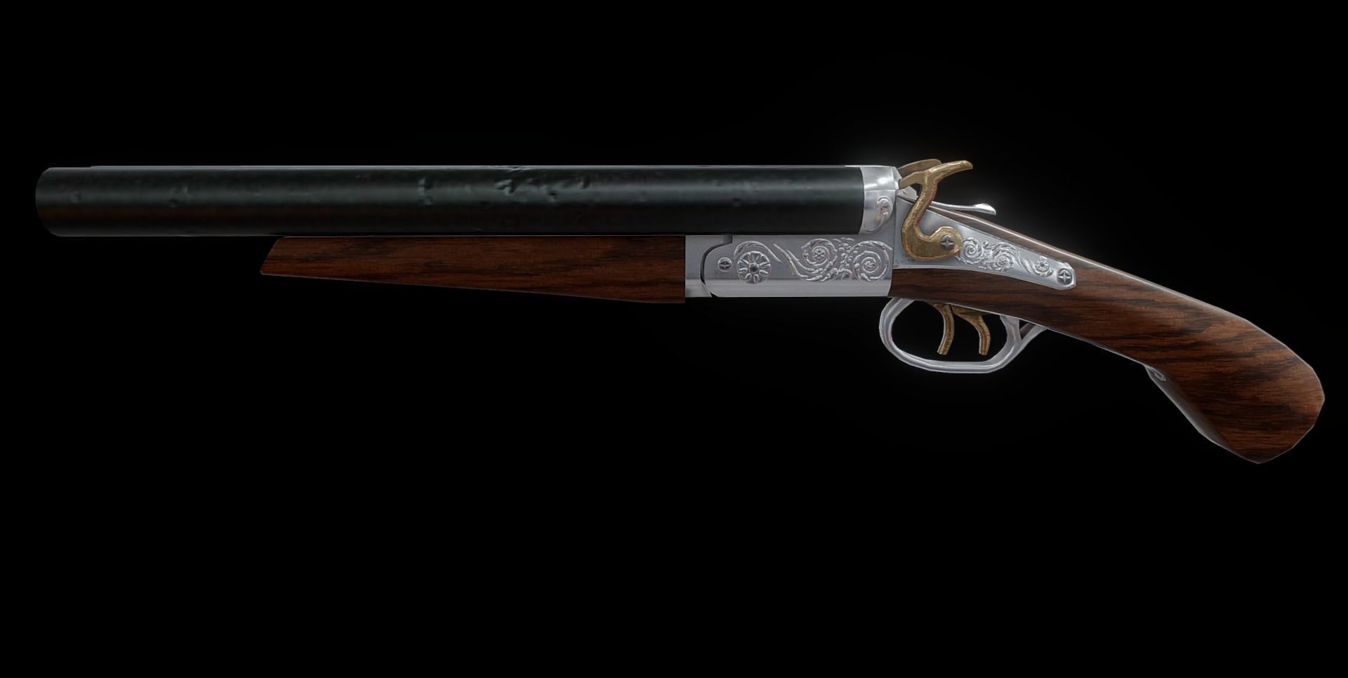 3D model Sawed off double barrel shotgun VR / AR / low-poly | CGTrader