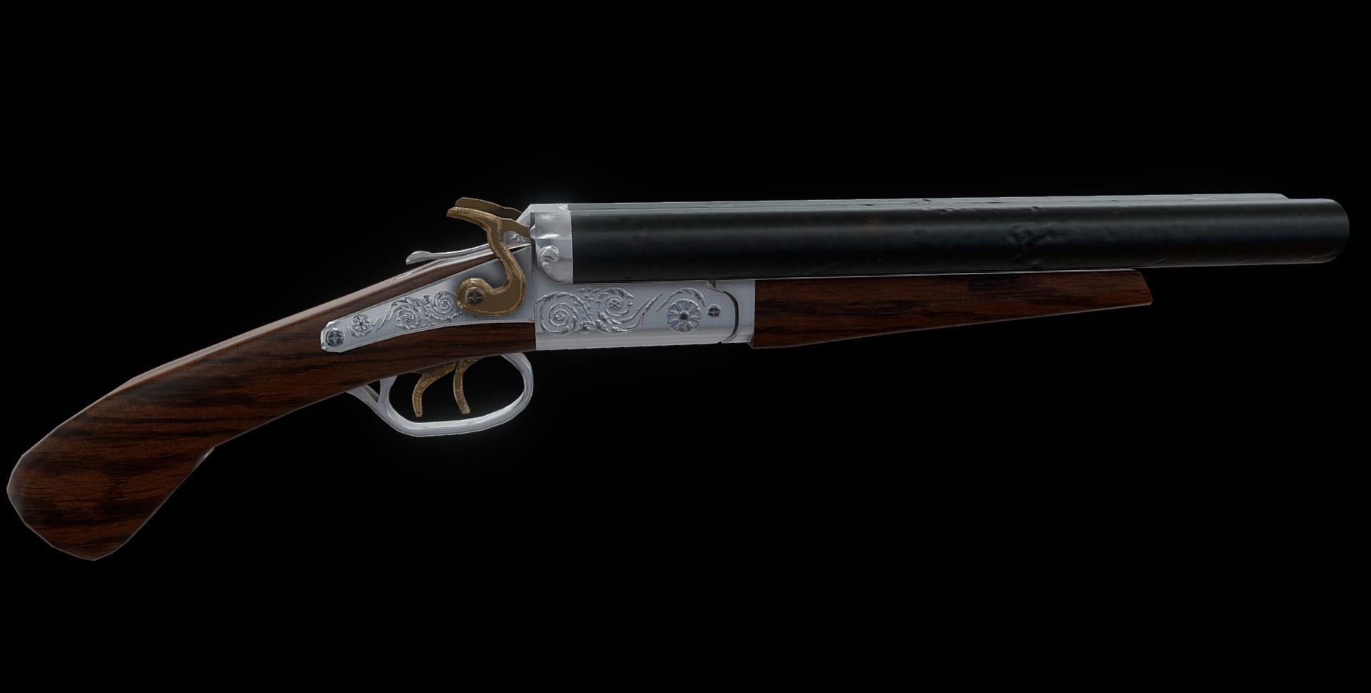 3D model Sawed off double barrel shotgun VR / AR / low-poly | CGTrader