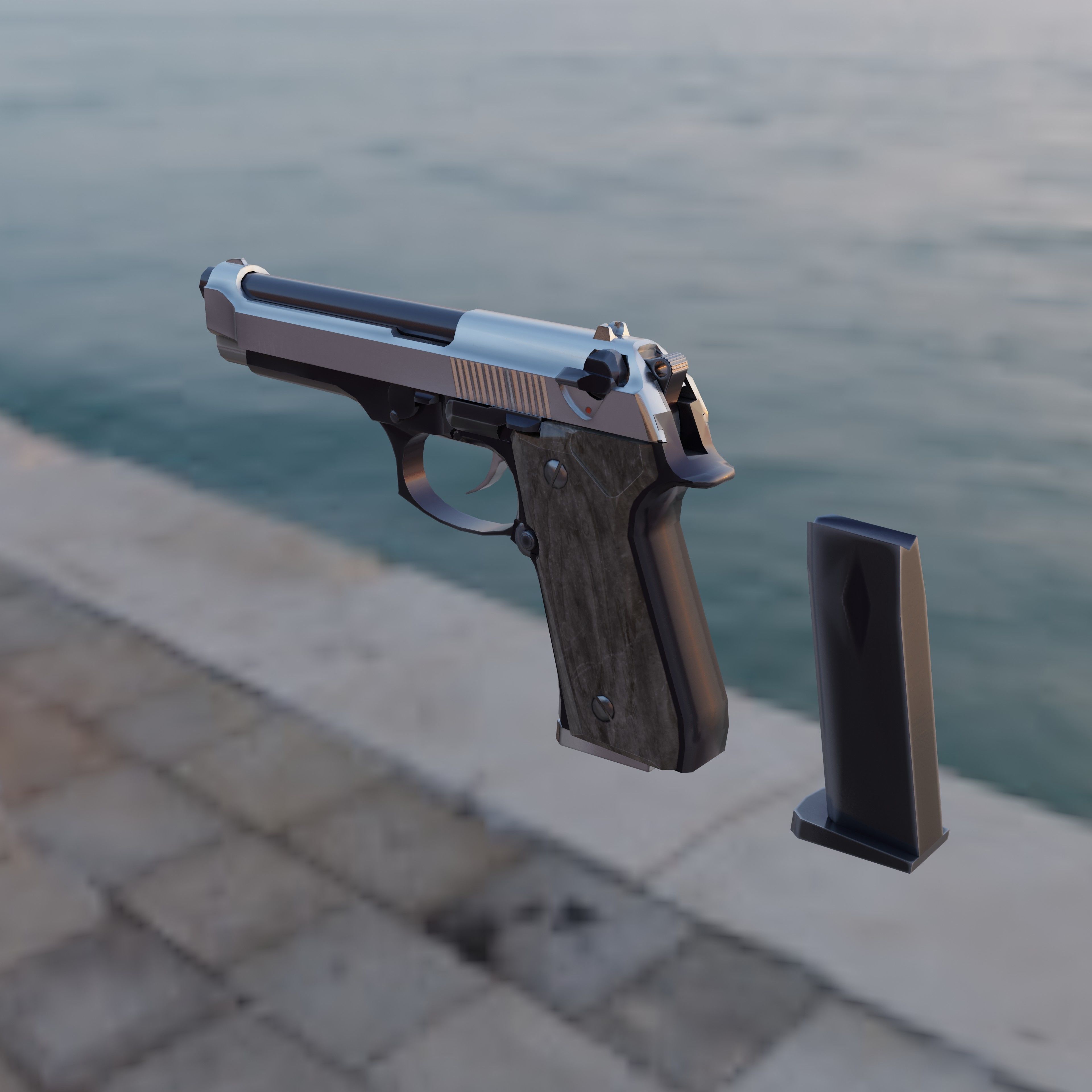 3D model PBR Game-ready Beretta handgun VR / AR / low-poly | CGTrader