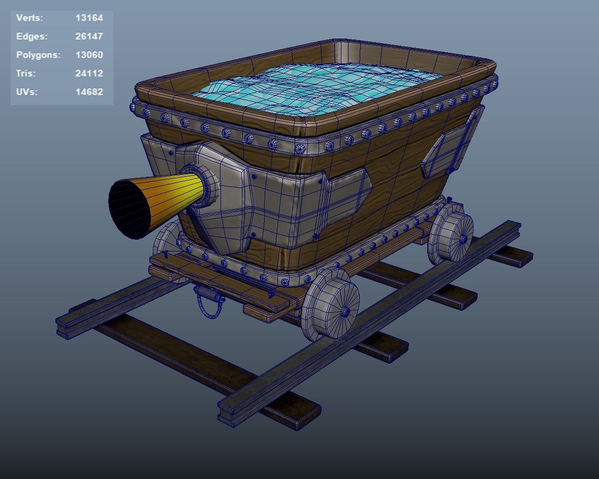 3D model Stylized Mine cart VR / AR / low-poly | CGTrader