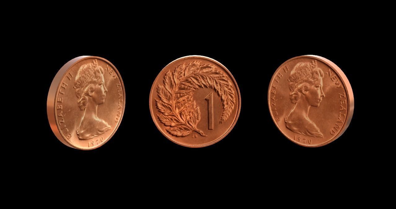 3D model 1 Cent NZ VR / AR / low-poly | CGTrader