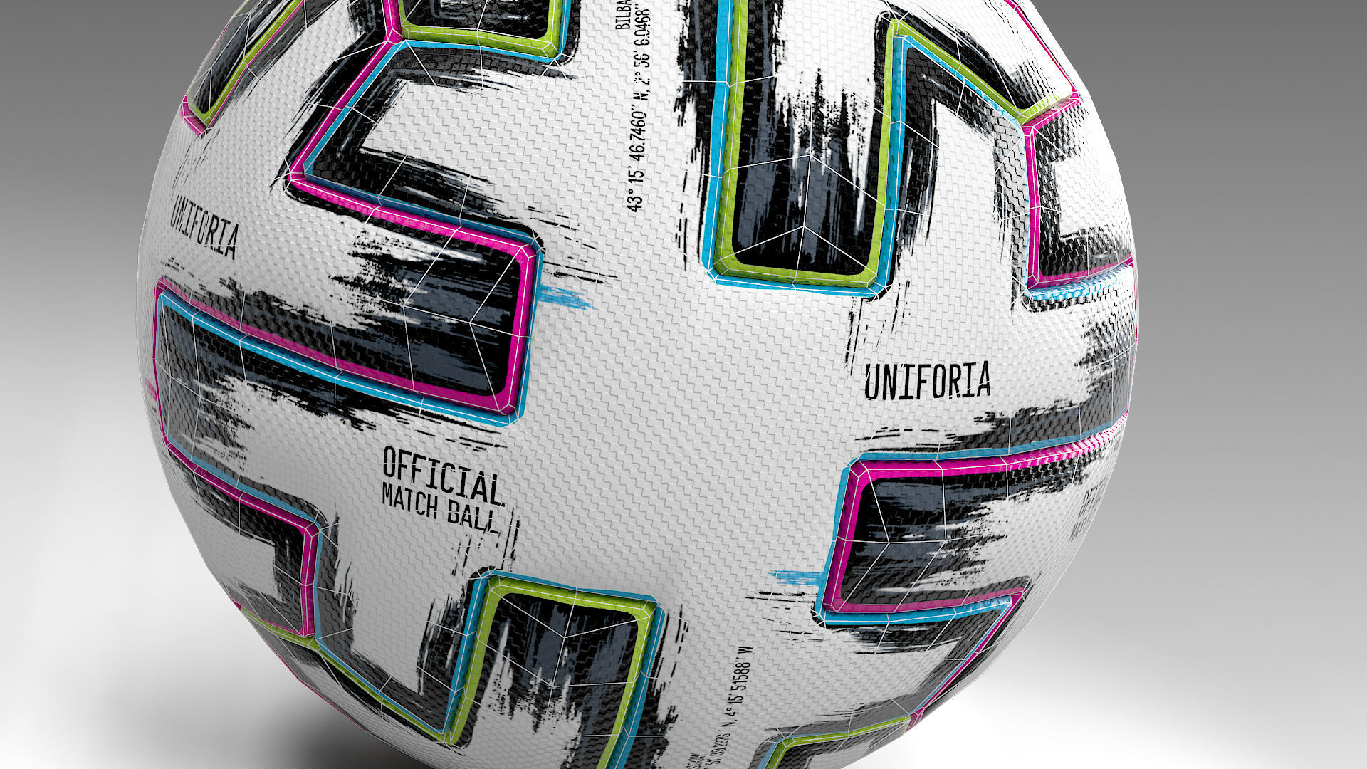 3D model Uniforia Official Euro 2020 Match Ball VR / AR / low-poly ...