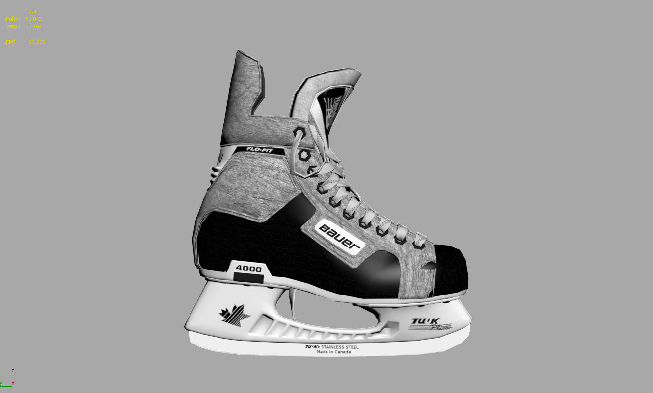3D model Bauer Supreme Custom 4000 Tuuk Ice Hockey Skates VR / AR / low ...