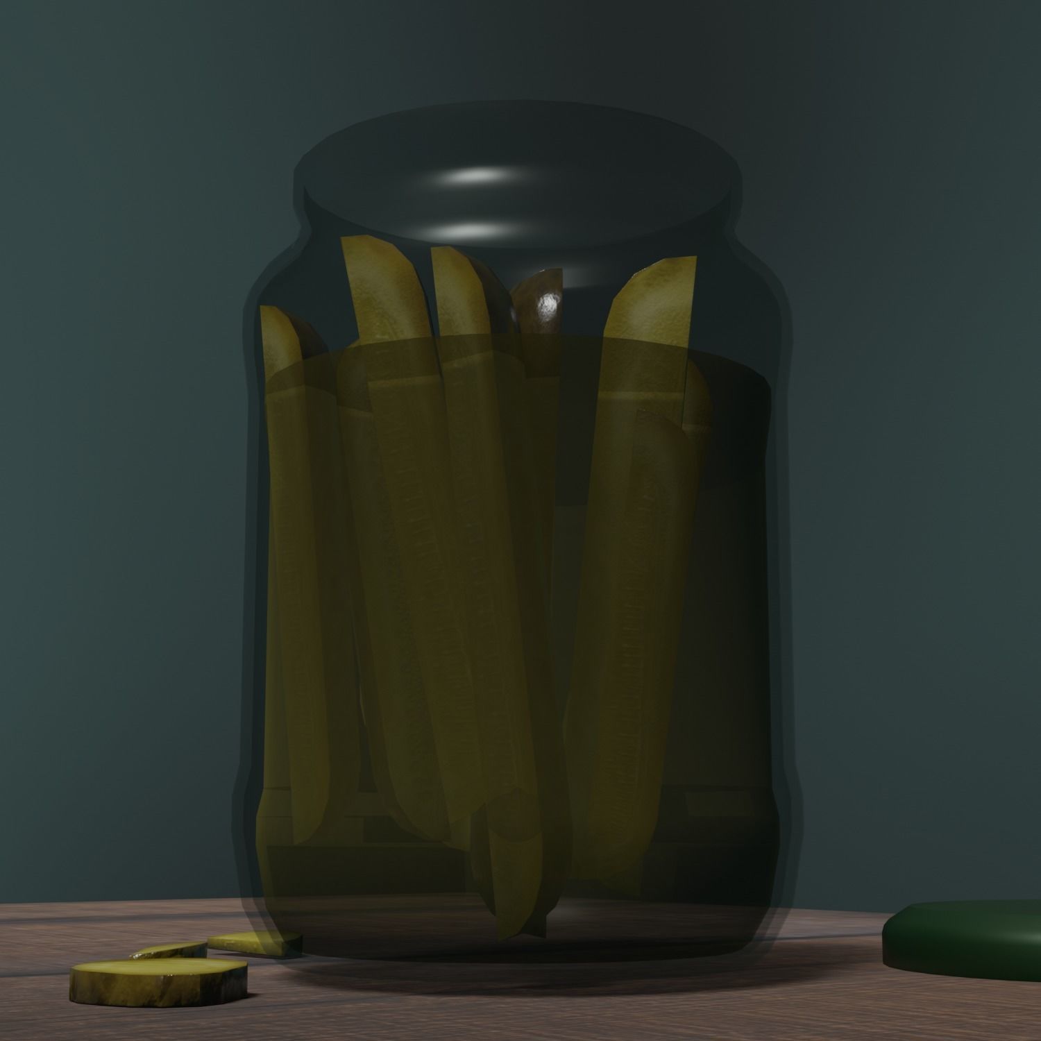 3D model Low poly scene with pickles of cucumber VR / AR / low-poly ...