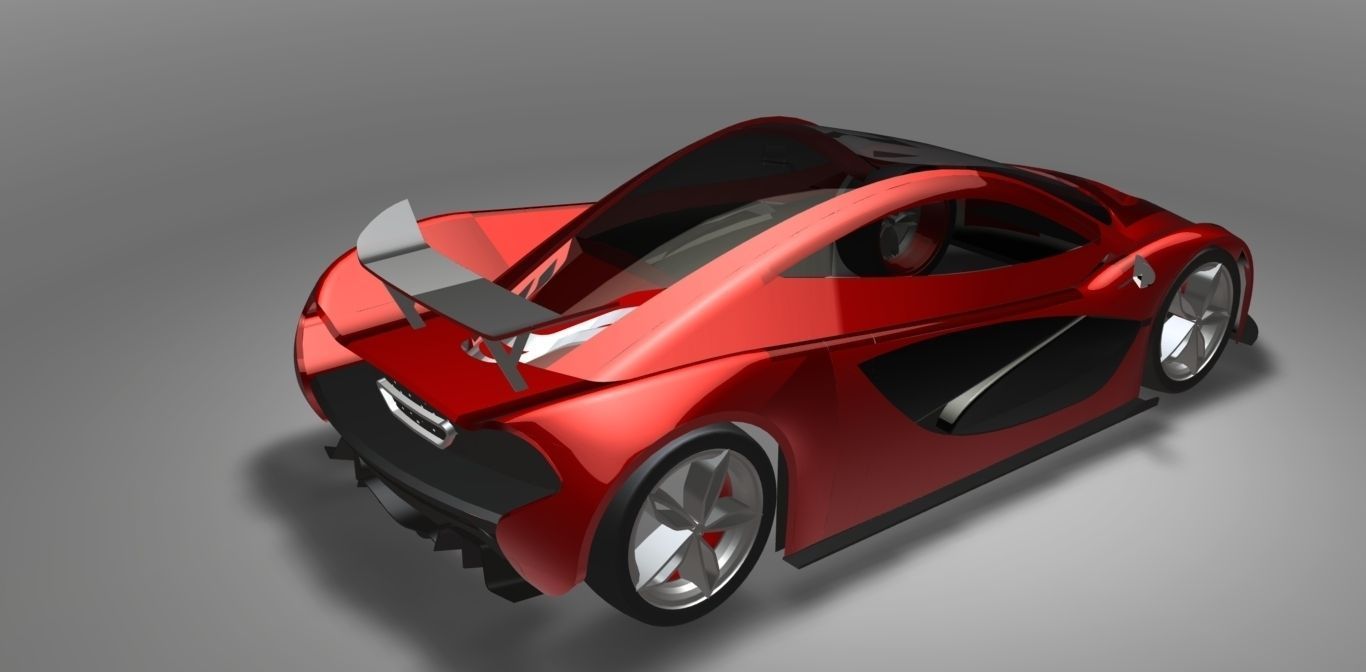Red Maclerean Sports Car 3D model | CGTrader