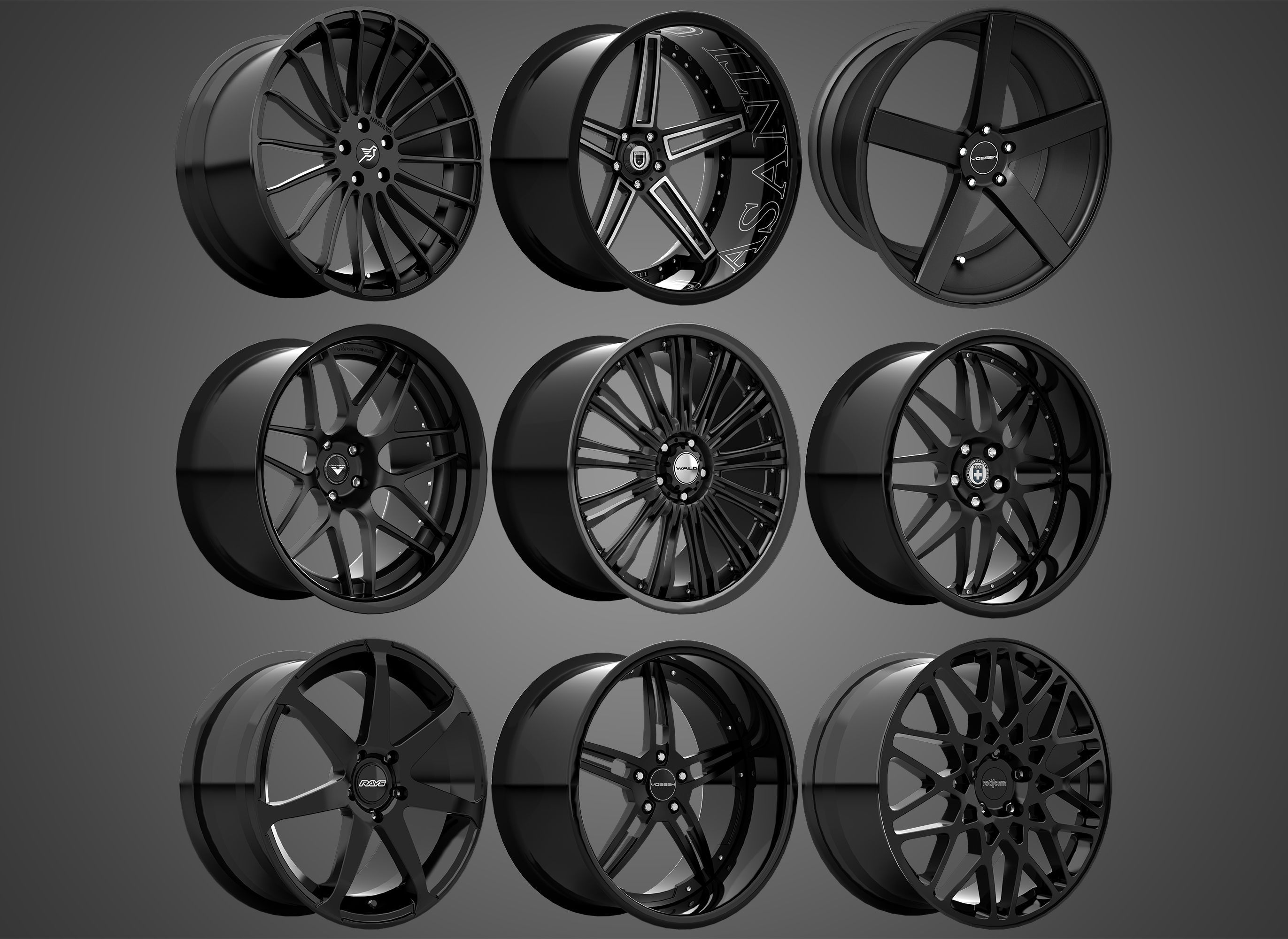 3D model Rims - Hamann Asanti Vossen Vorsteiner WALD HRE Rays Rotiform ...