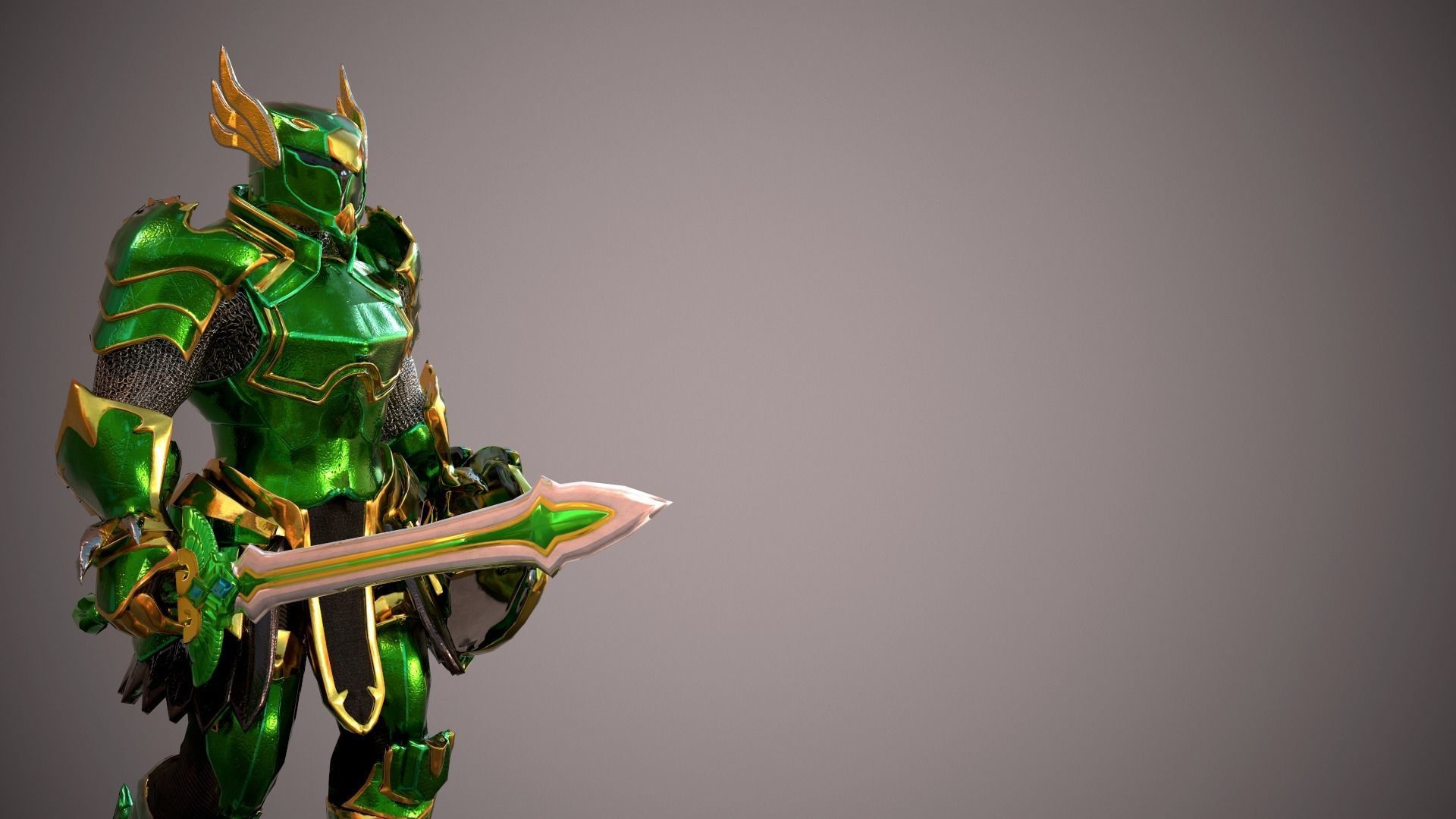 3D model Medieval Paladin Pack VR / AR / low-poly rigged animated ...