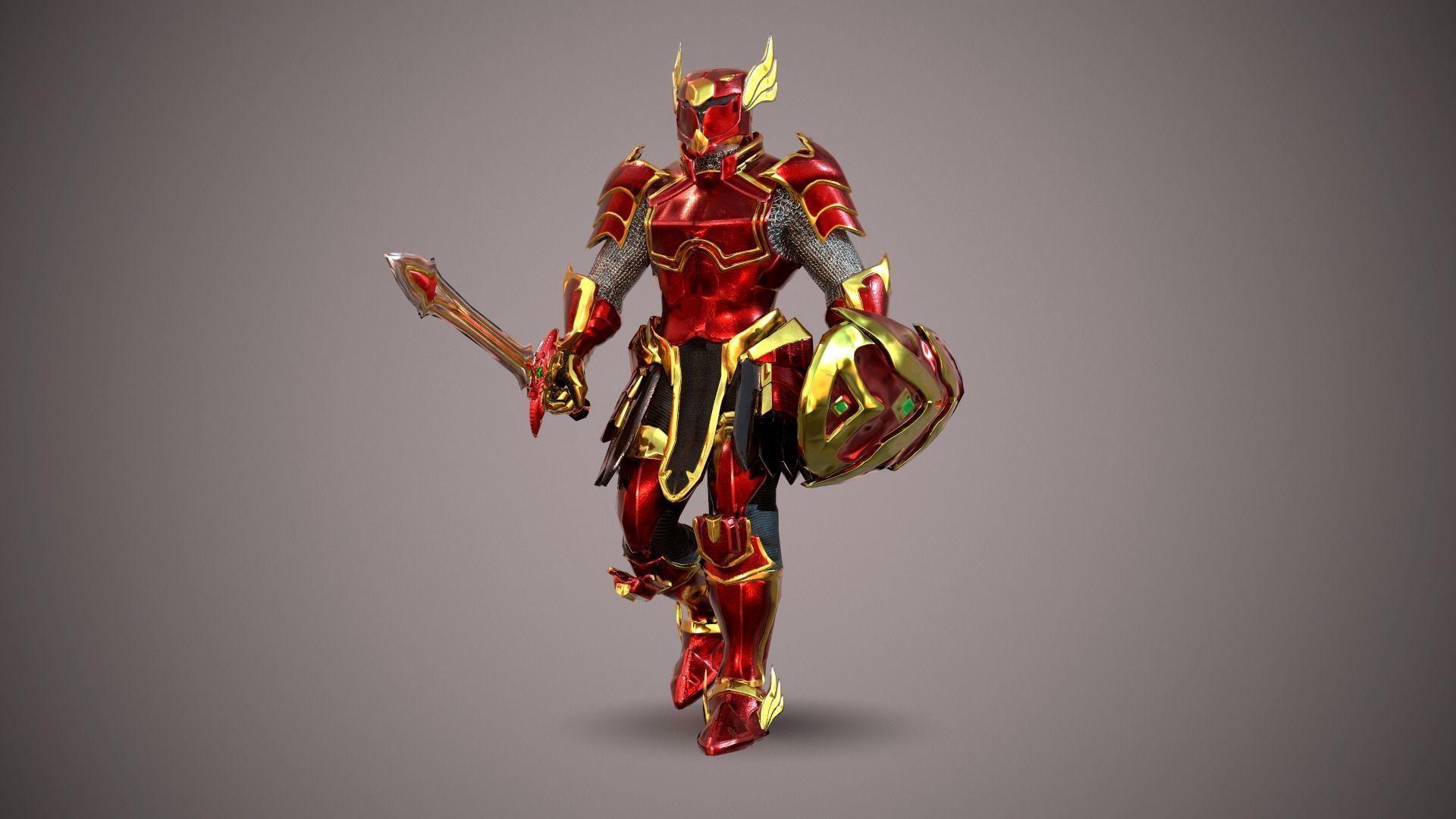 3D model Medieval Paladin Pack VR / AR / low-poly rigged animated ...