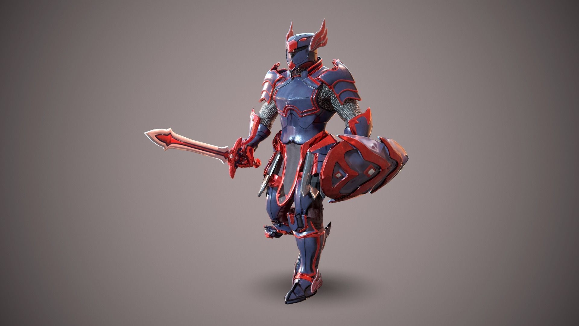 3D model Medieval Paladin Pack VR / AR / low-poly rigged animated ...