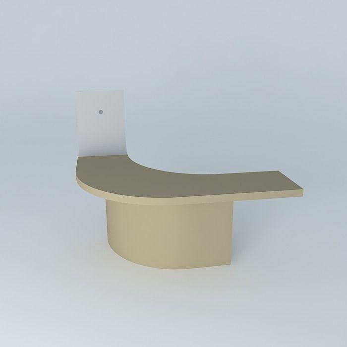 Half round desk free 3D model | CGTrader