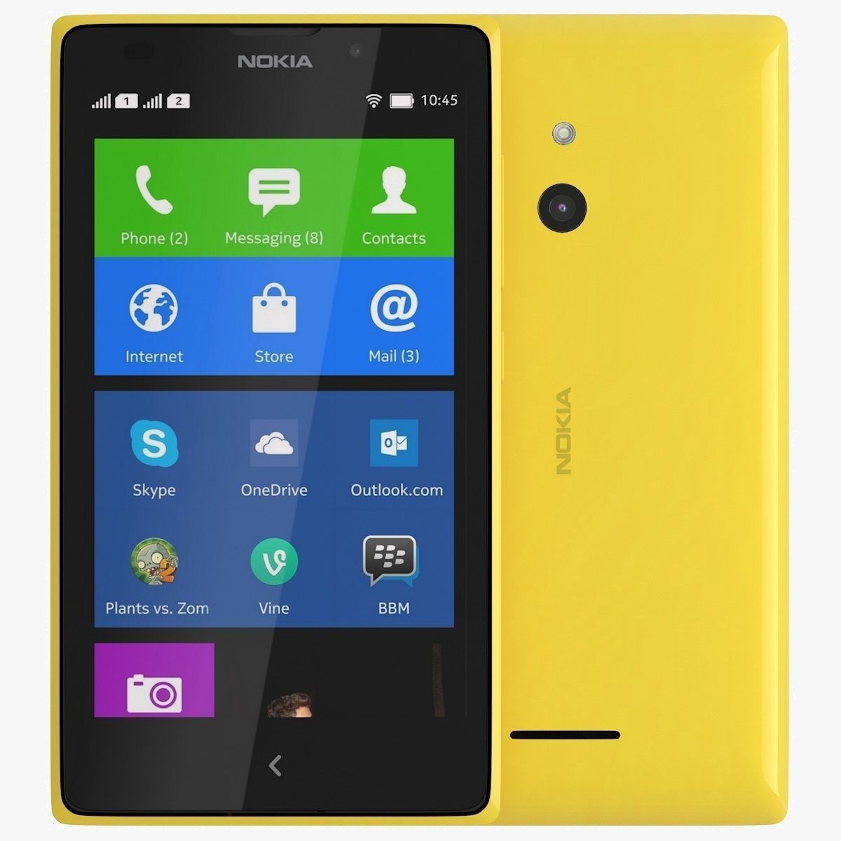 Nokia XL yellow 8 3D | CGTrader