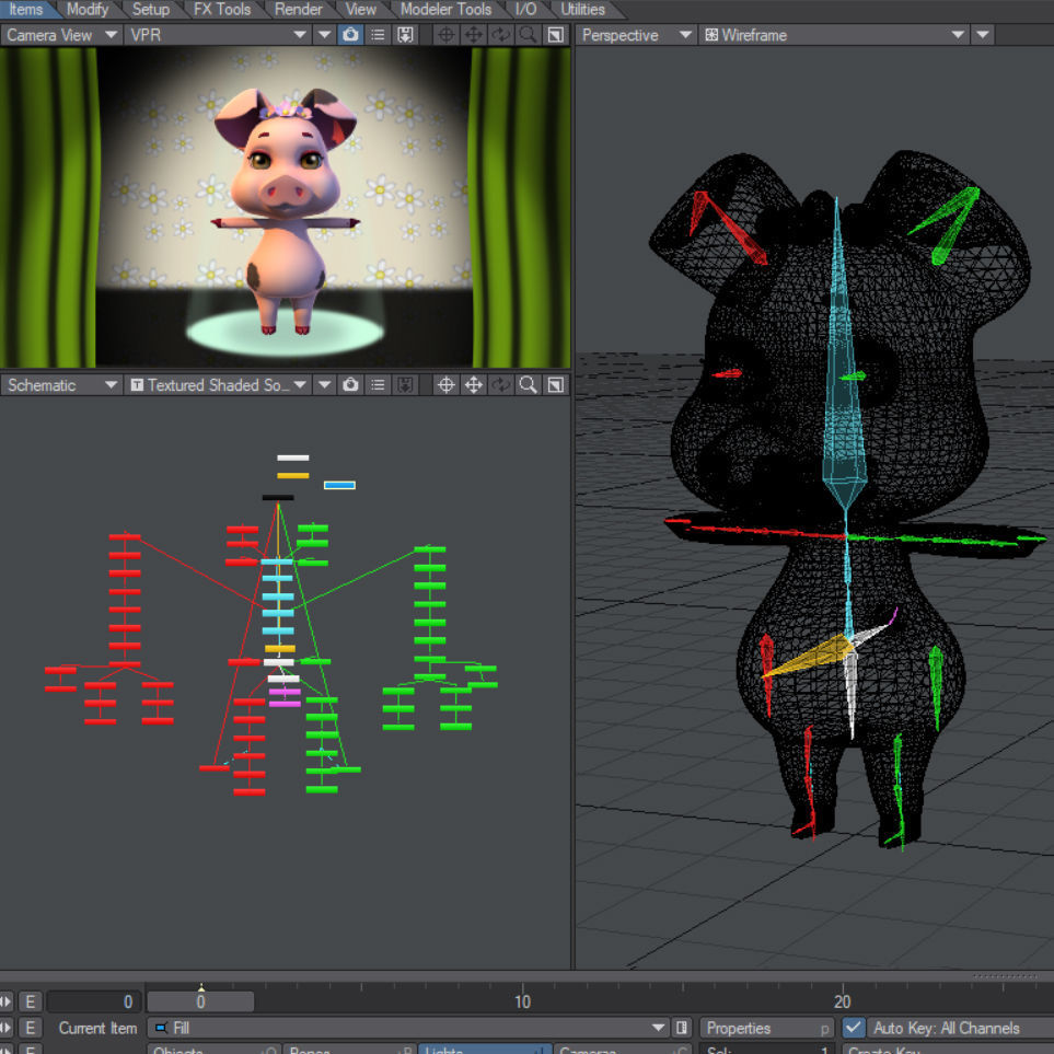 Bouguet Pig 3D model rigged | CGTrader
