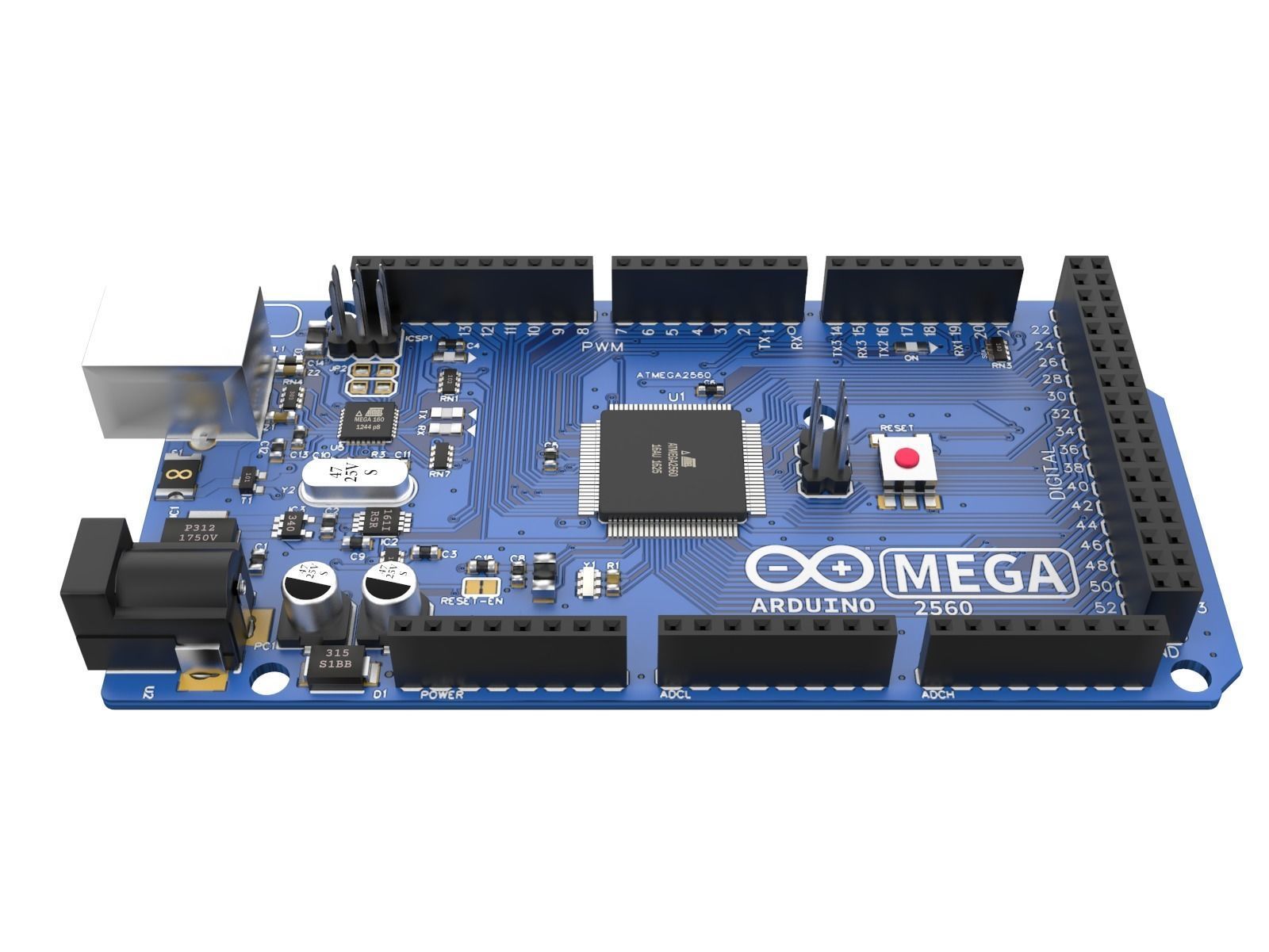 3D model Arduino Mega 2560 VR / AR / low-poly | CGTrader