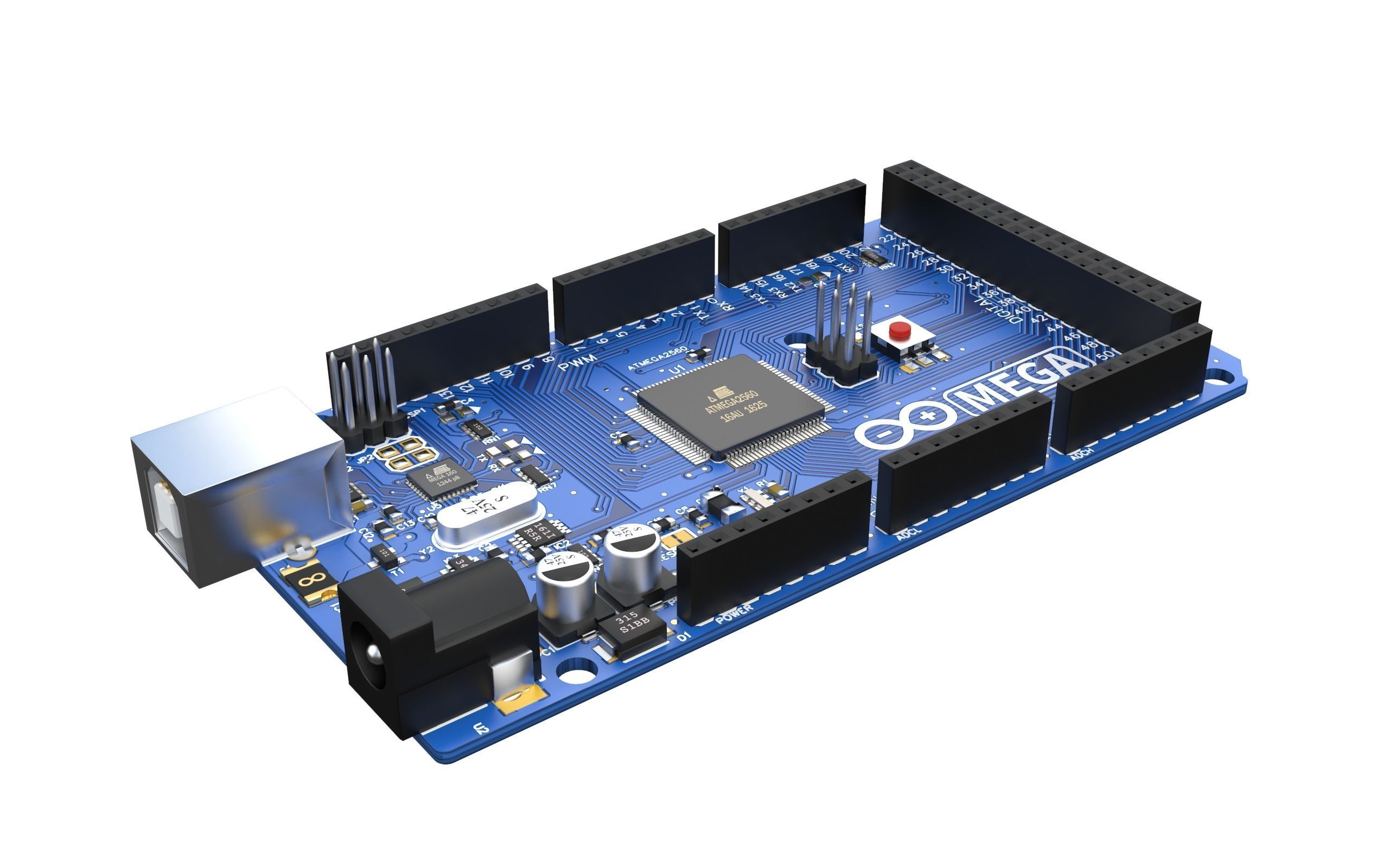 3D model Arduino Mega 2560 VR / AR / low-poly | CGTrader
