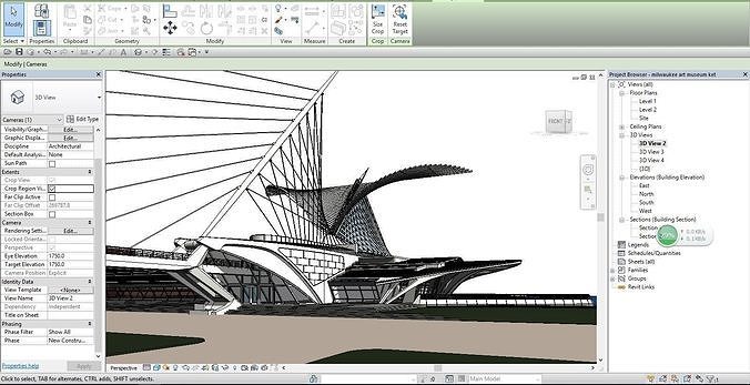 Revit file - Milwaukee Art Museum 3D model | CGTrader