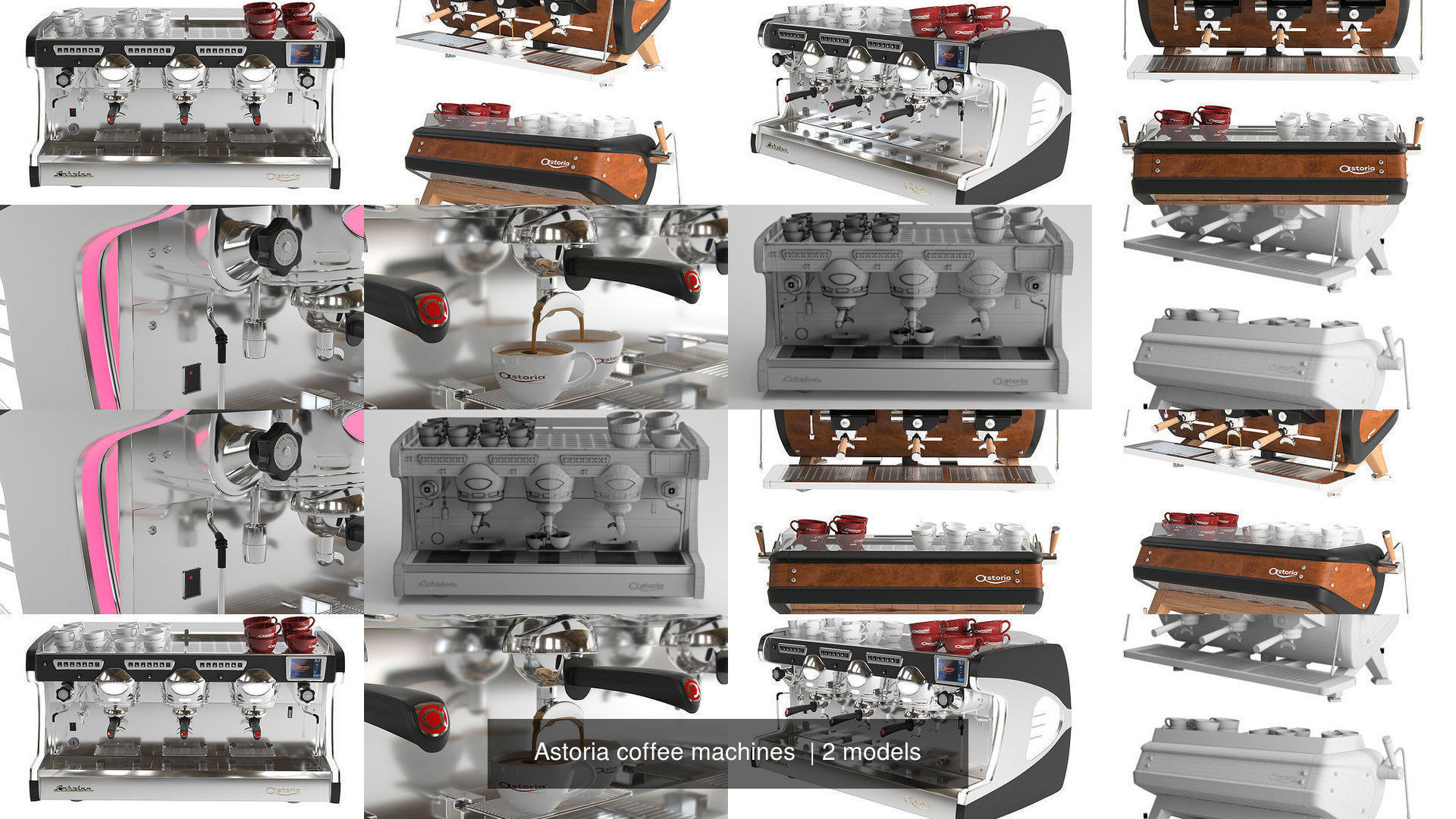 3D Model Collection Astoria coffee machines VR / AR / low-poly | CGTrader