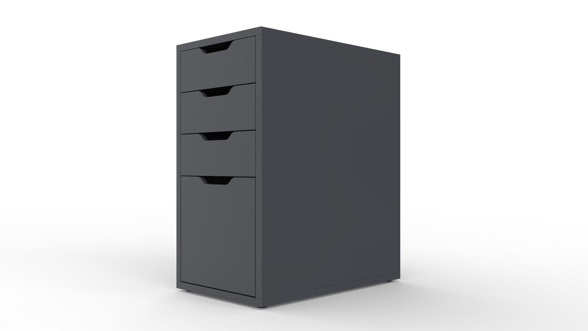 ALEX Drawer Unit Gray With 4 Drawers 3D model | CGTrader