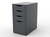 ALEX Drawer Unit Gray With 4 Drawers 3D model | CGTrader