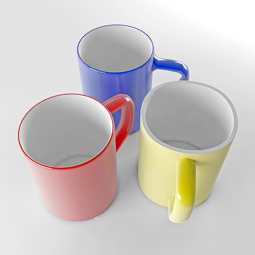 3 Cups three mugs - three mugs 3D model | CGTrader