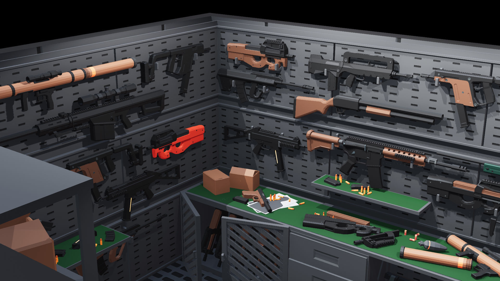 3D model Poligonal Weapon Rack VR / AR / low-poly | CGTrader