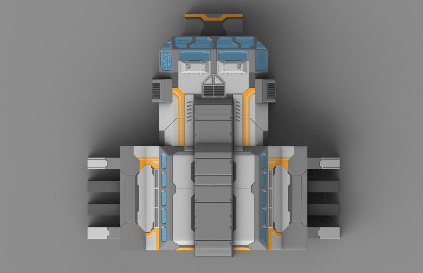 3D model Sci-Fi Military Building - Headquarter HQ VR / AR / low-poly ...