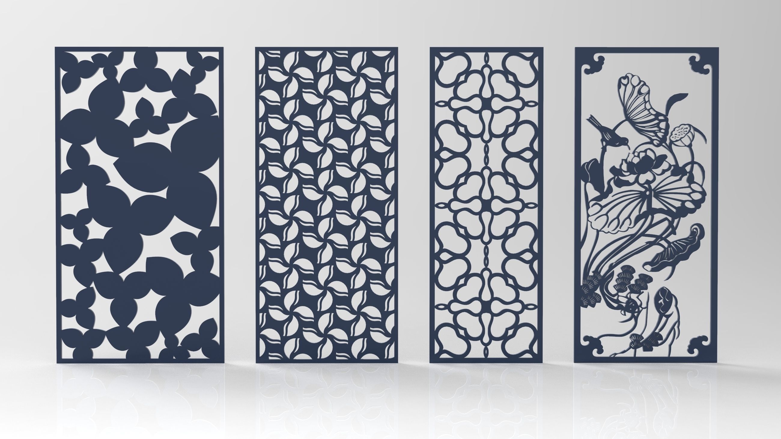 25 3D Decorative wall panels - screen SET 012 3D model | CGTrader