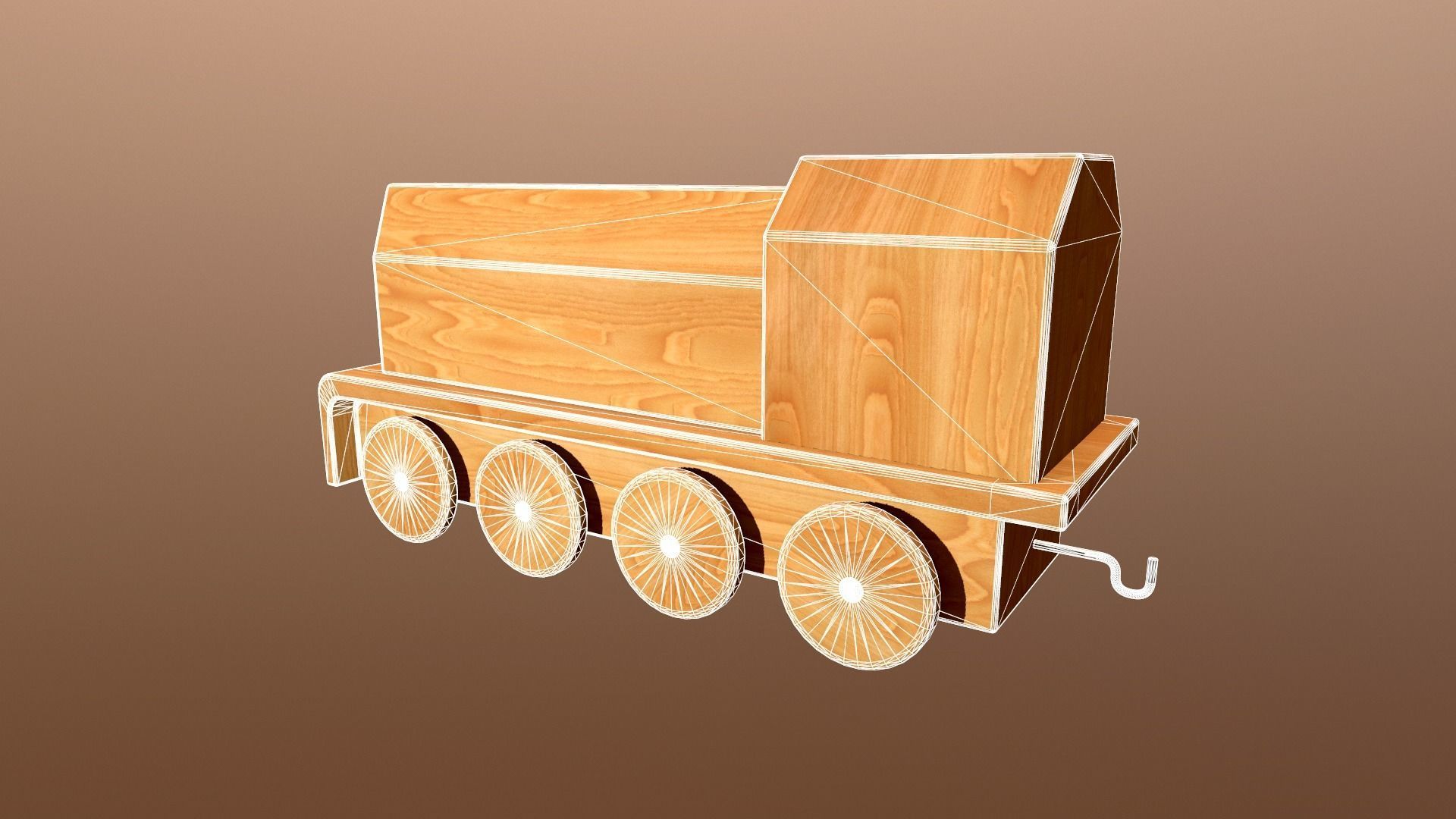 3D model Wooden Toy Train - Engine 002 VR / AR / low-poly | CGTrader