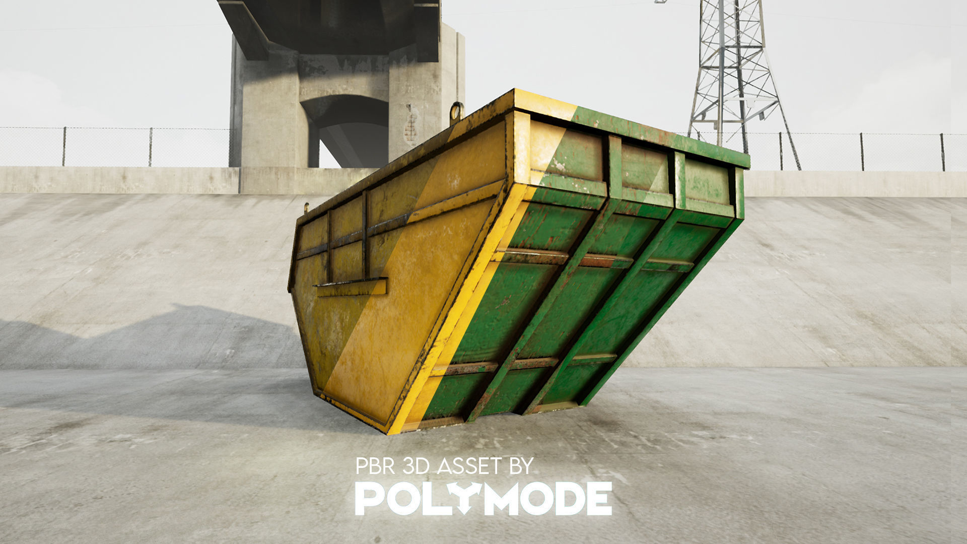 3D model Low poly Industrial Dumpster 01 PBR Game-ready VR / AR / low-poly | CGTrader