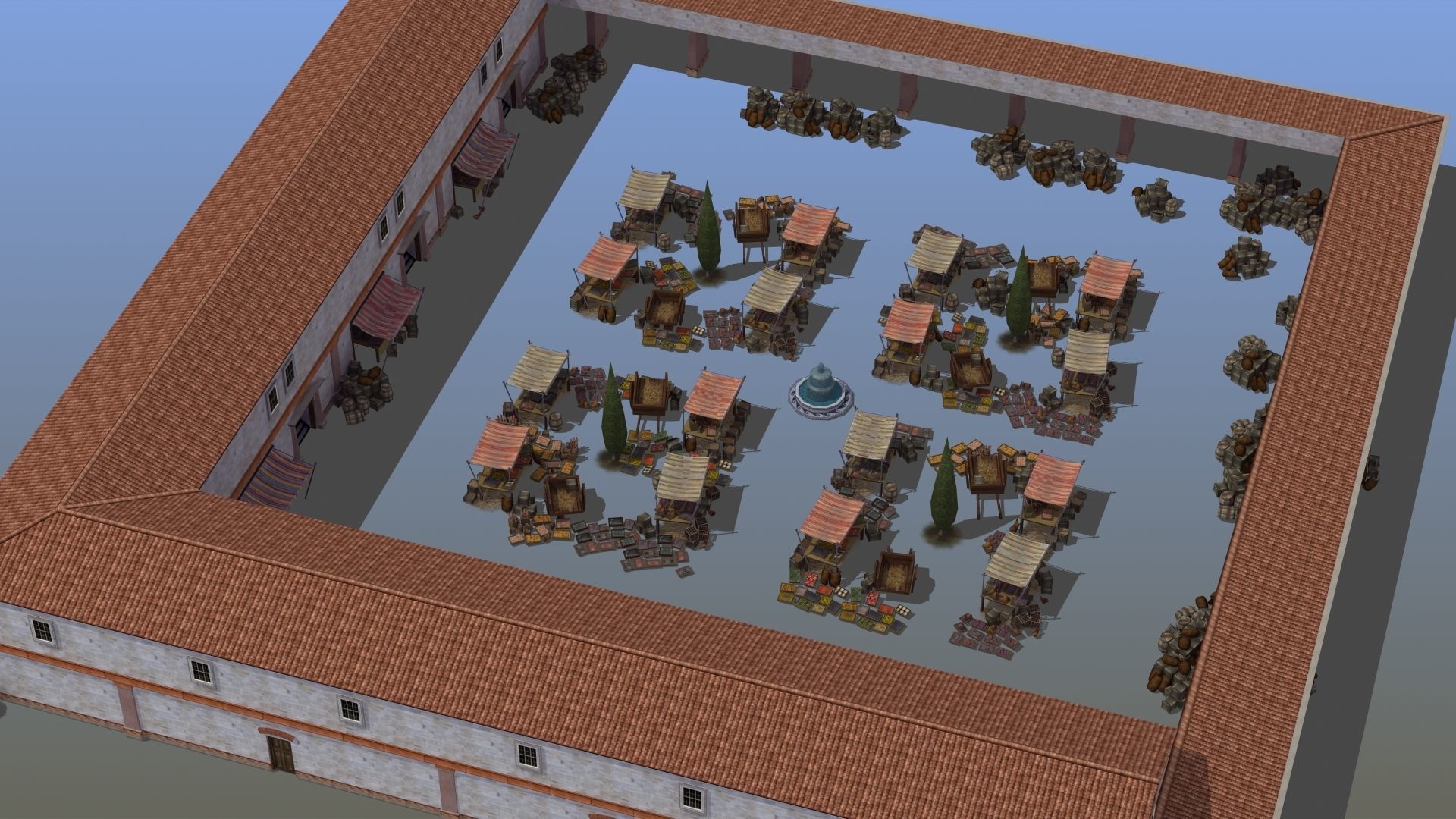 Ancient Marketplace 3D model | CGTrader