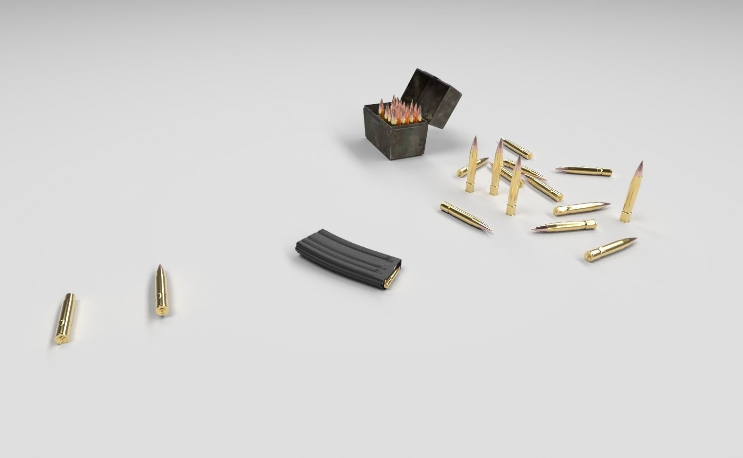 3D model Assault Rifle Ammo Set VR / AR / low-poly | CGTrader