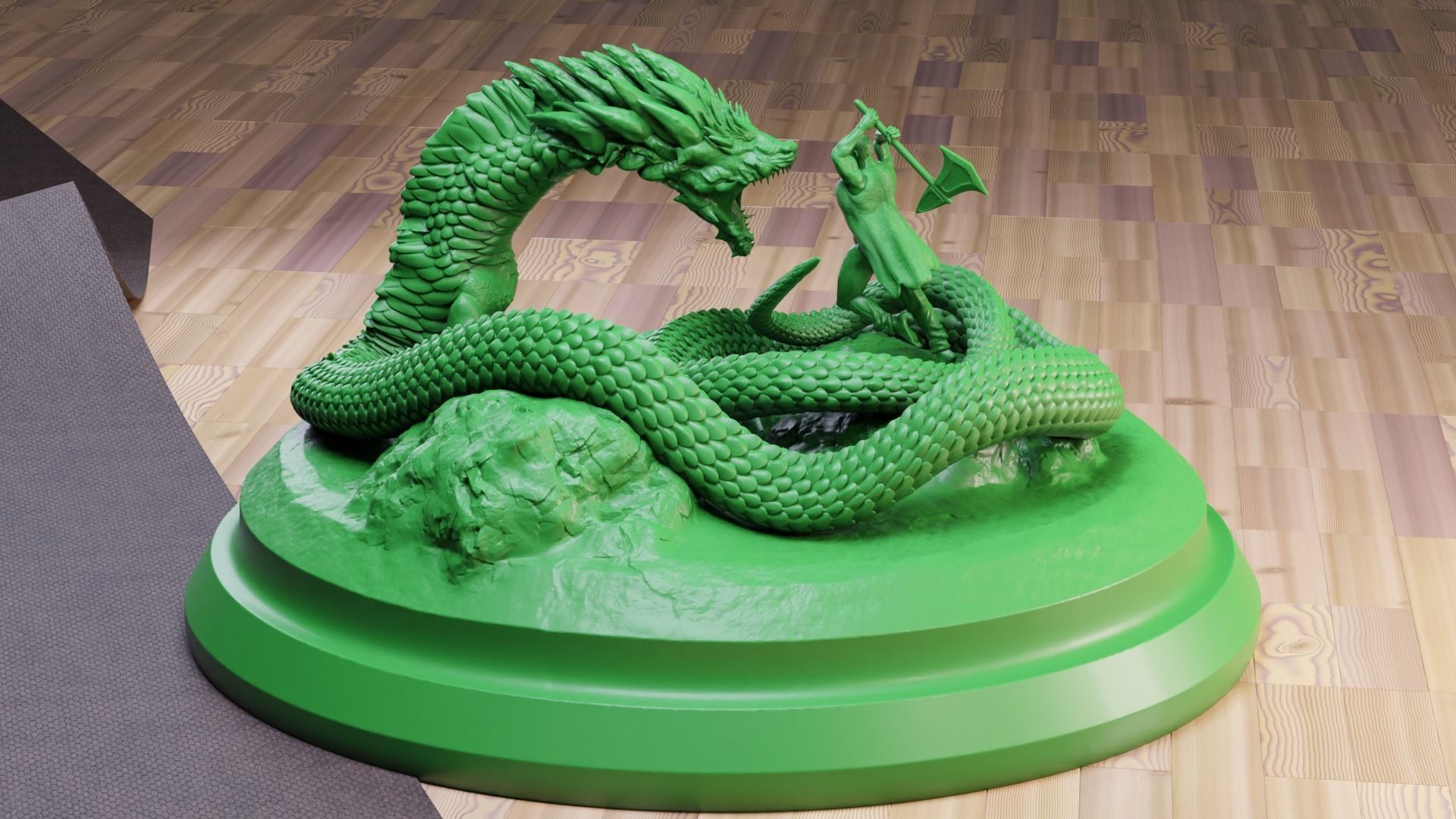 Linnorm the Dragon Vs huntsman 3D model 3D printable | CGTrader