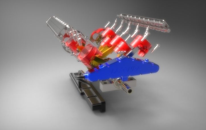 V10 Engine free 3D model animated rigged | CGTrader