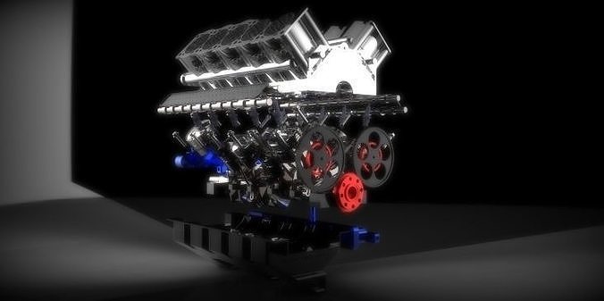V10 Engine free 3D model animated rigged | CGTrader