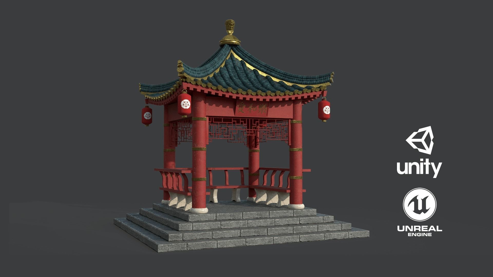 3D model Traditional Japanese Gazebo VR / AR / low-poly | CGTrader