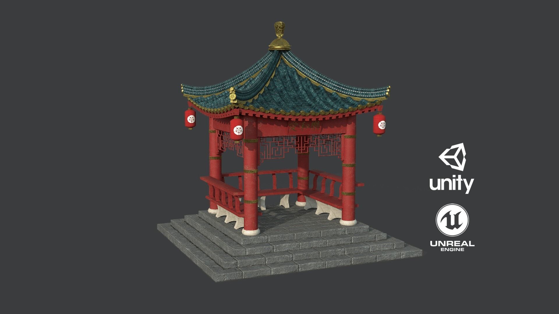 3D model Traditional Japanese Gazebo VR / AR / low-poly | CGTrader
