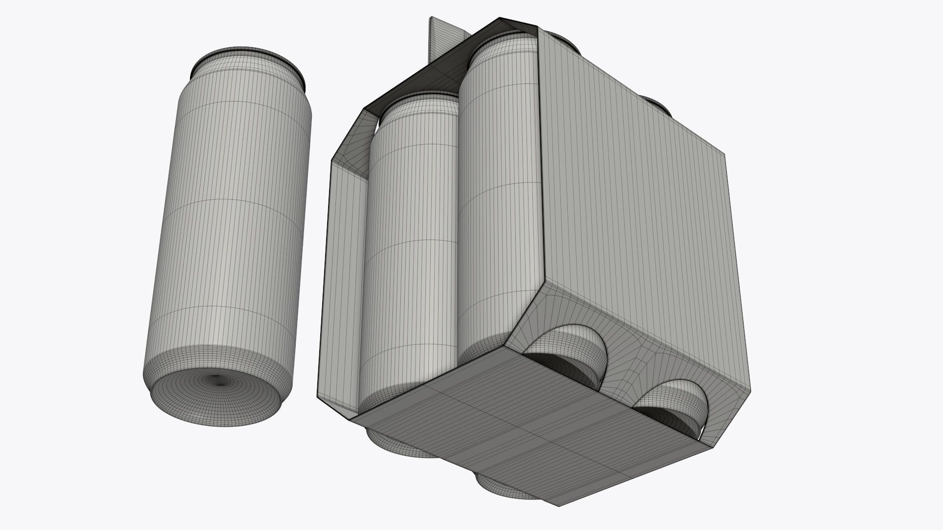 Cluster-pack carton packaging with handle for 4 beer cans 500 ml 3D ...