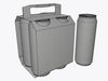Cluster-pack carton packaging with handle for 4 beer cans 500 ml 3D ...