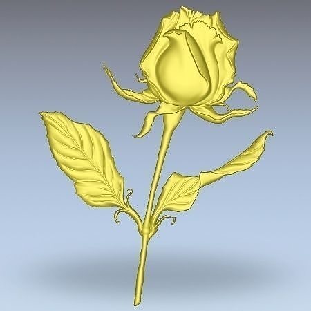 STL rose with leaves 3D model | CGTrader