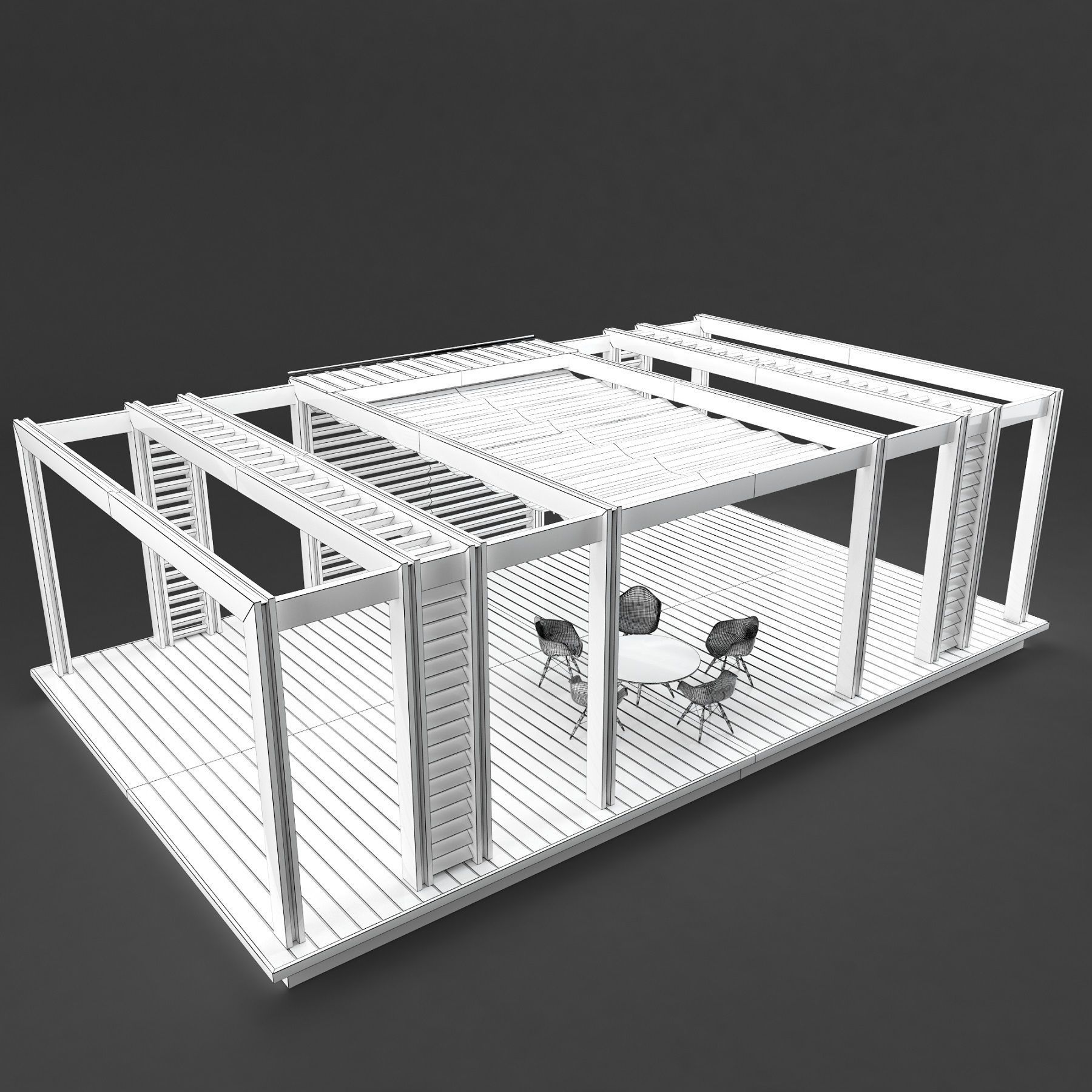 Pegola Corradi outdoor living space 3D model | CGTrader