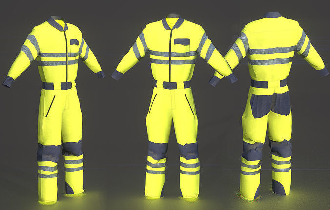 3D model High Vis Safety Workwear Yellow VR / AR / low-poly | CGTrader
