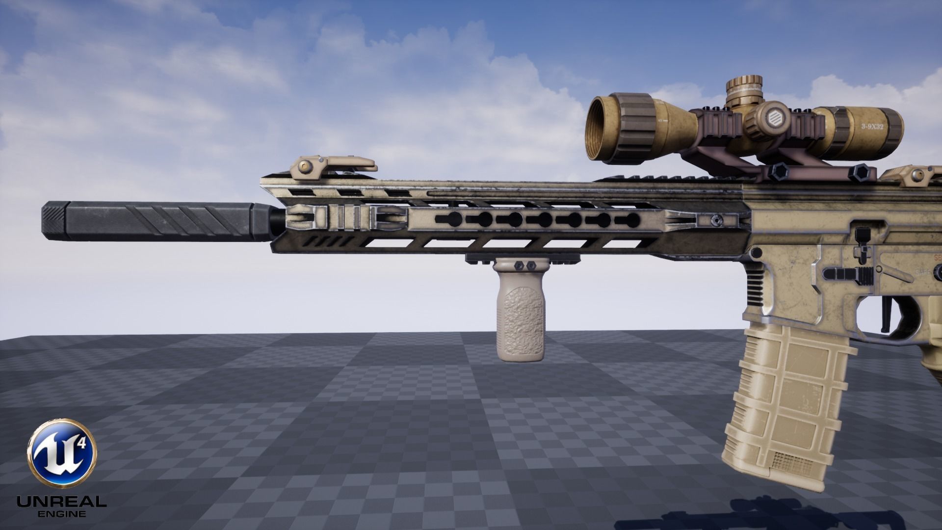 3D model Modular Combat Rifle-Carbine Variant VR / AR / low-poly | CGTrader