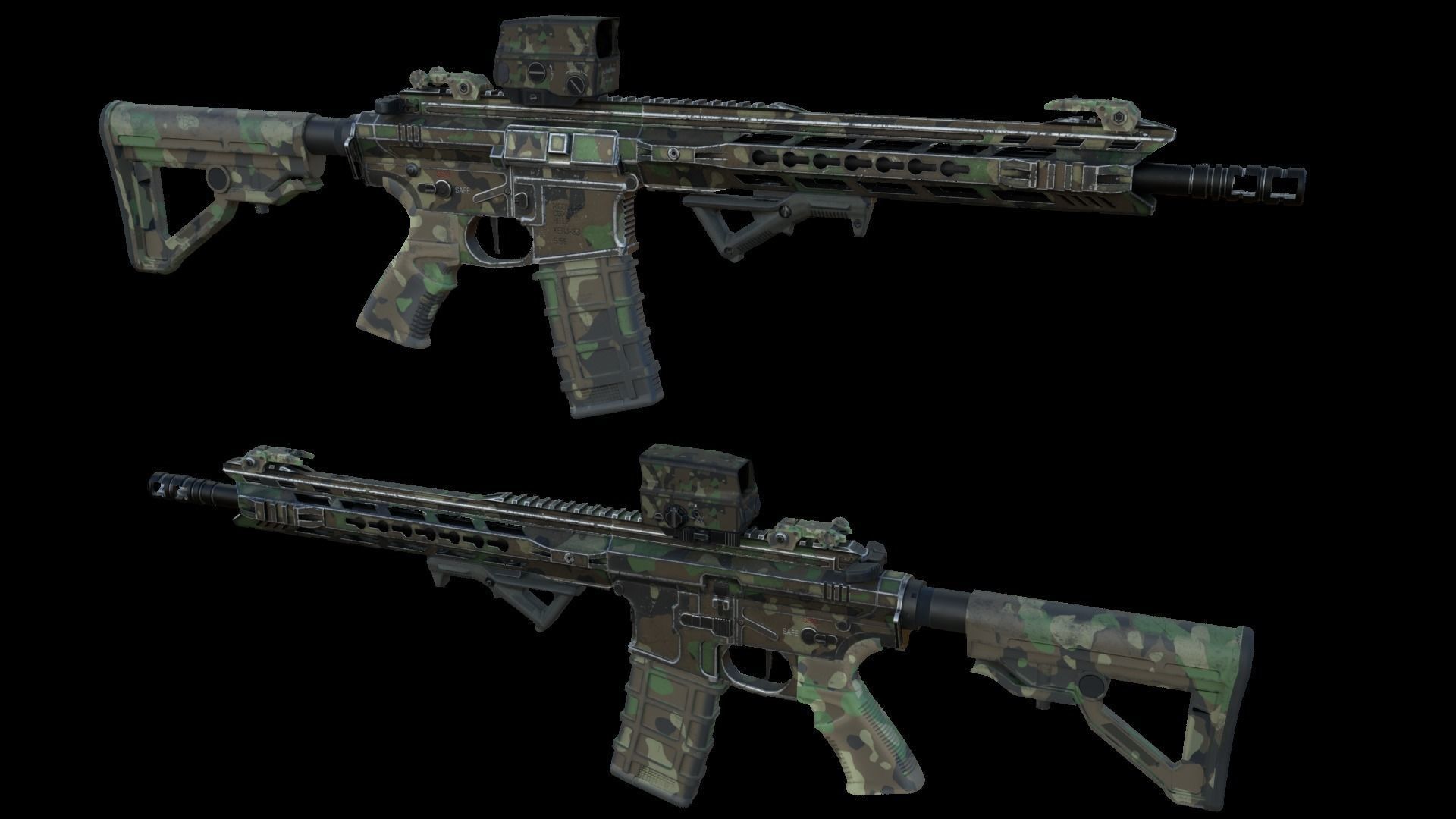 3D model Modular Combat Rifle-Carbine Variant VR / AR / low-poly | CGTrader
