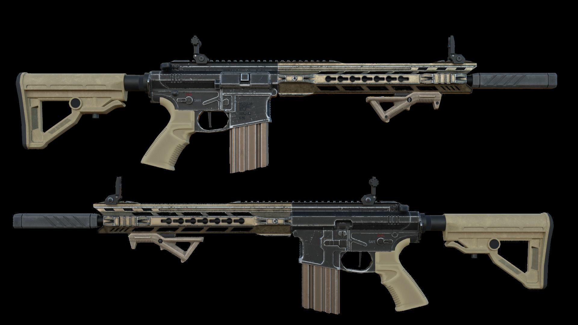 3D model Modular Combat Rifle-Carbine Variant VR / AR / low-poly | CGTrader