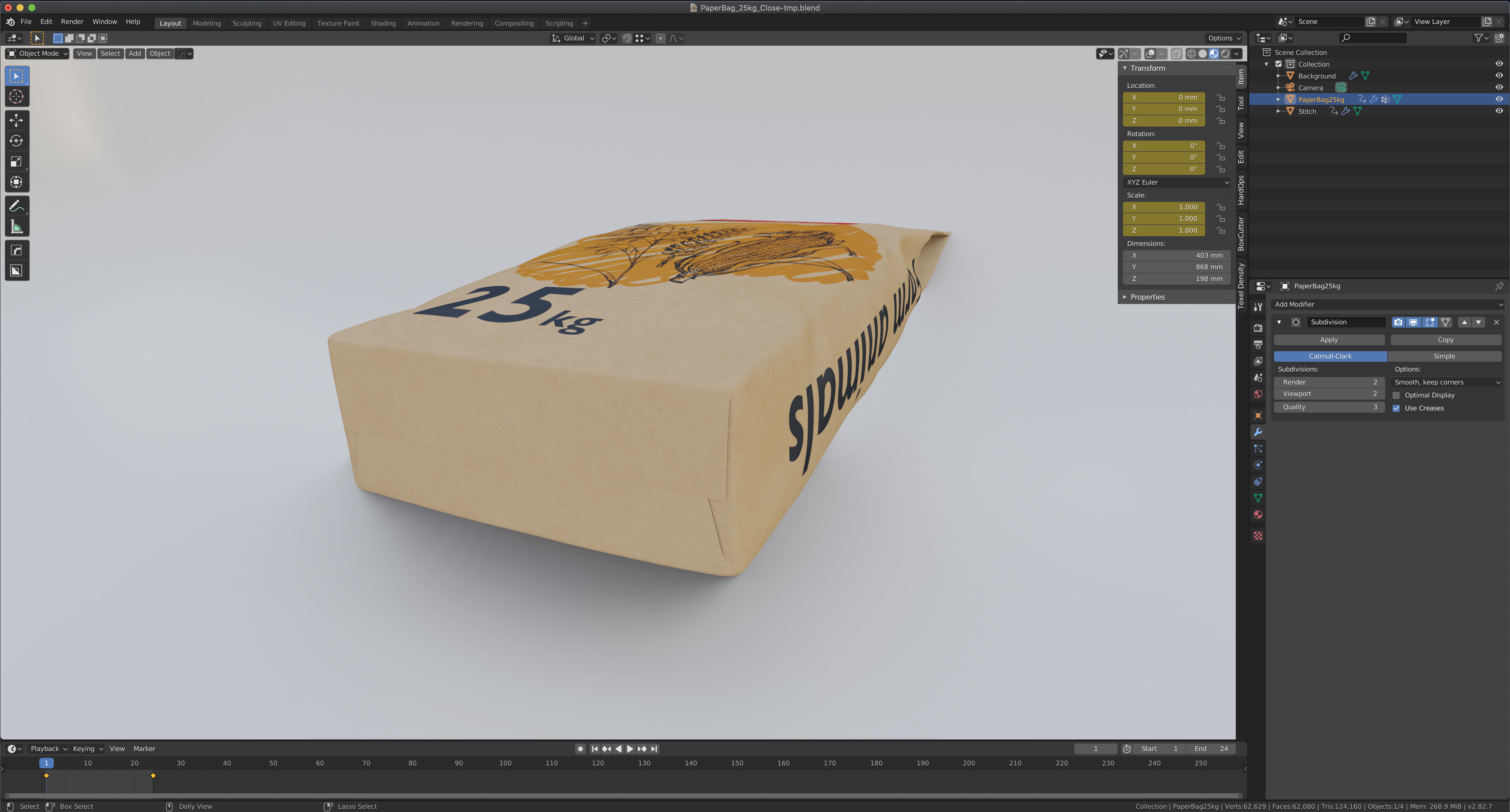 Paper bag 3D model | CGTrader